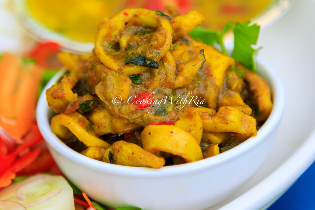 Delicious Curry Calamari(Squid, Cuttlefish, Scuttle)