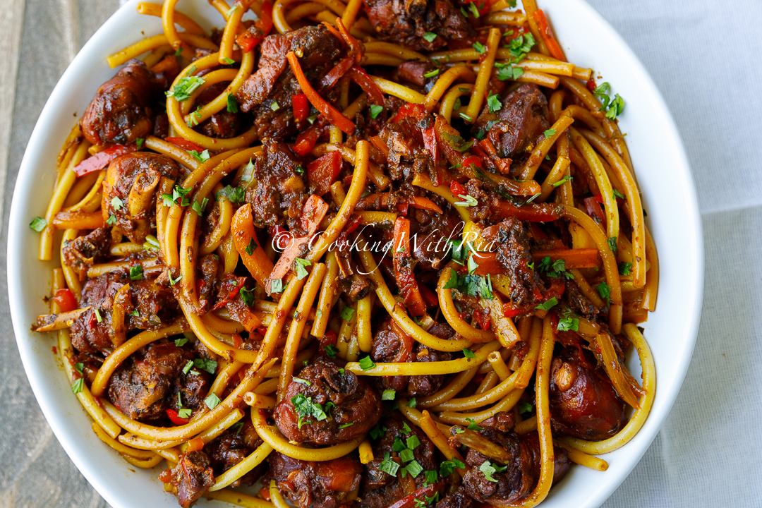 Trini Stewed Chicken with Macaroni and Veggies