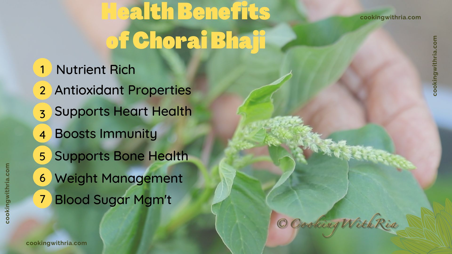 Chorai Bhaji Recipe & Benefits