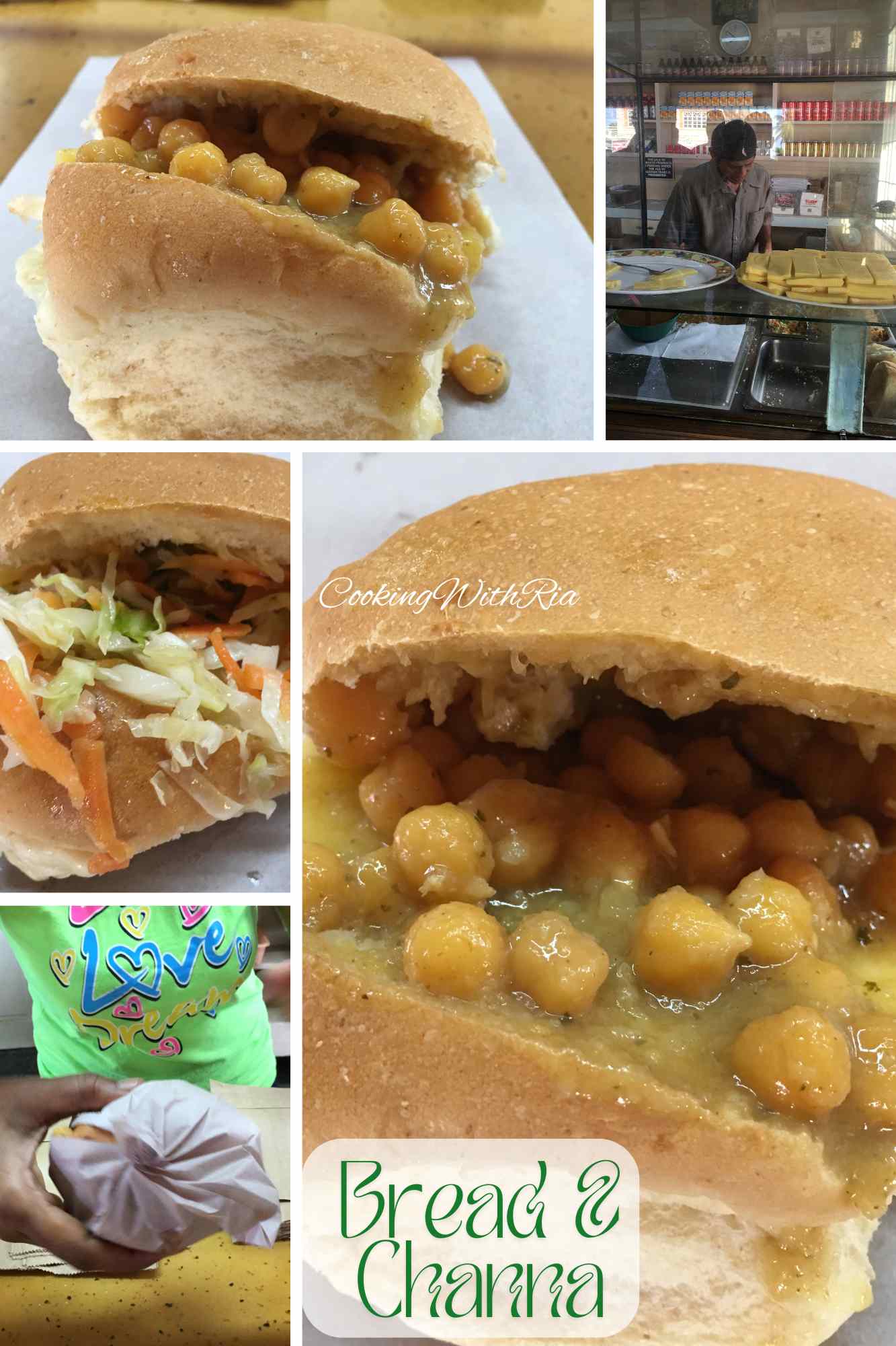Trinidad Bread and Channa Sandwich