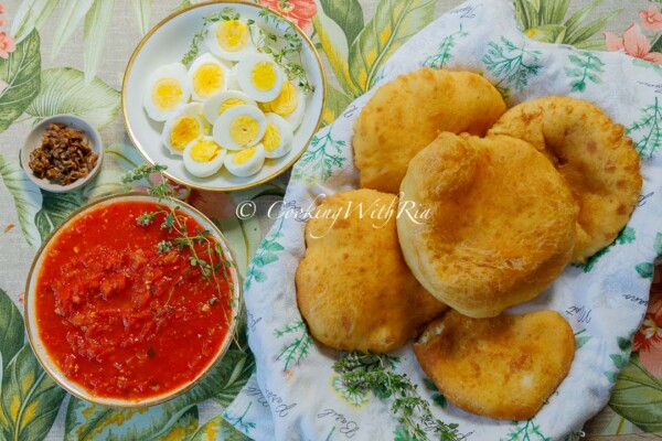Boiled Tomato Choka with Boiled Eggs and Fried Bake – A Simple ...