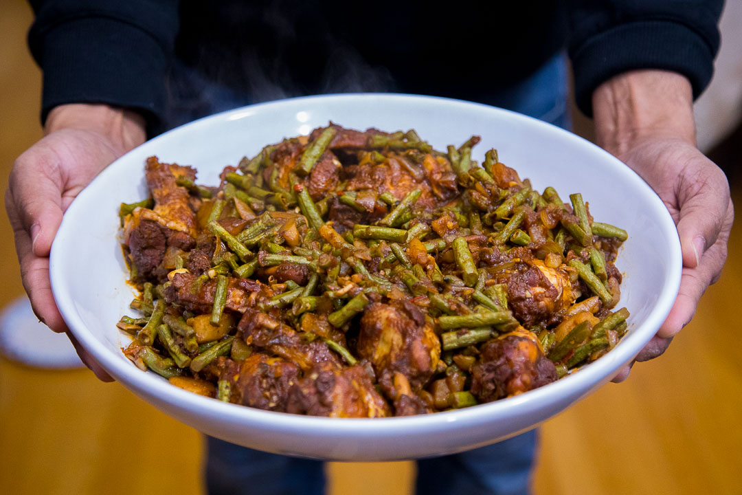 Stewed Chicken with Bodi (Bora / Yard Beans)